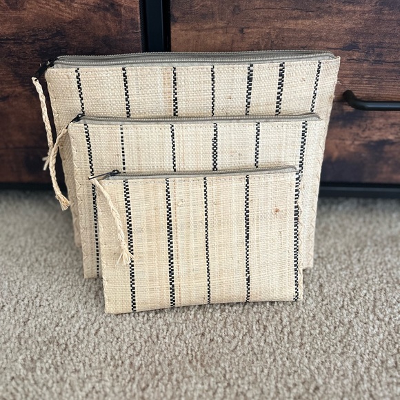 Bags | New Nesting Zip Clutch 3 Natural | Poshmark